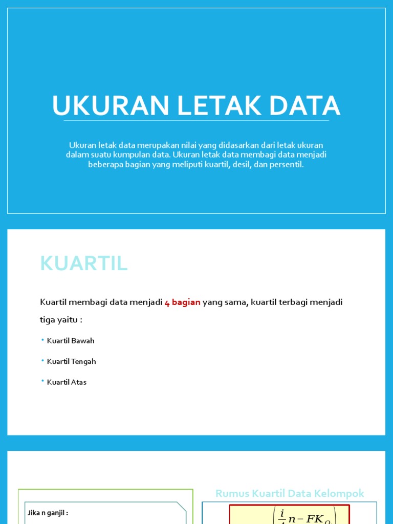 Ukuran Letak Data: Kuartil, Desil, Persentil | PDF | Metode & Bahan Ajar