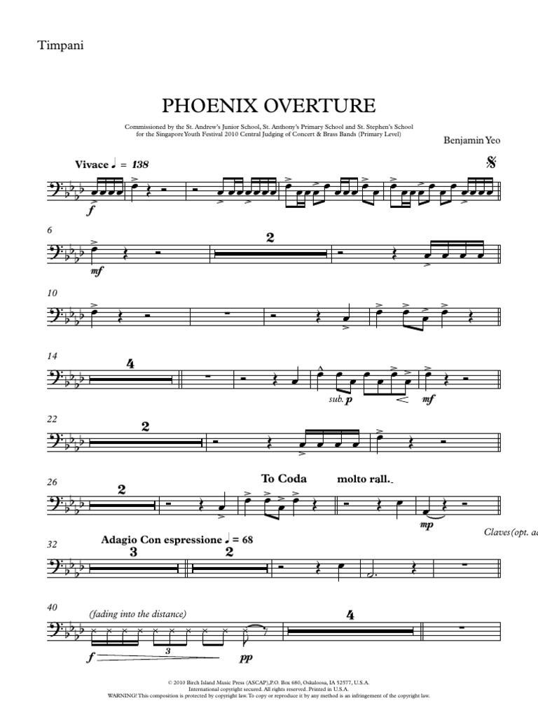 PHOENIX OVERTURE - Timpani | PDF | Civil Law (Common Law) | Intellectual Property Law