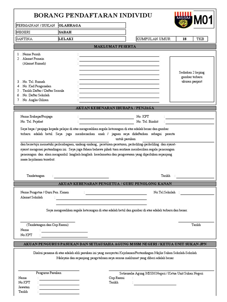 Borang R01 R02 | PDF