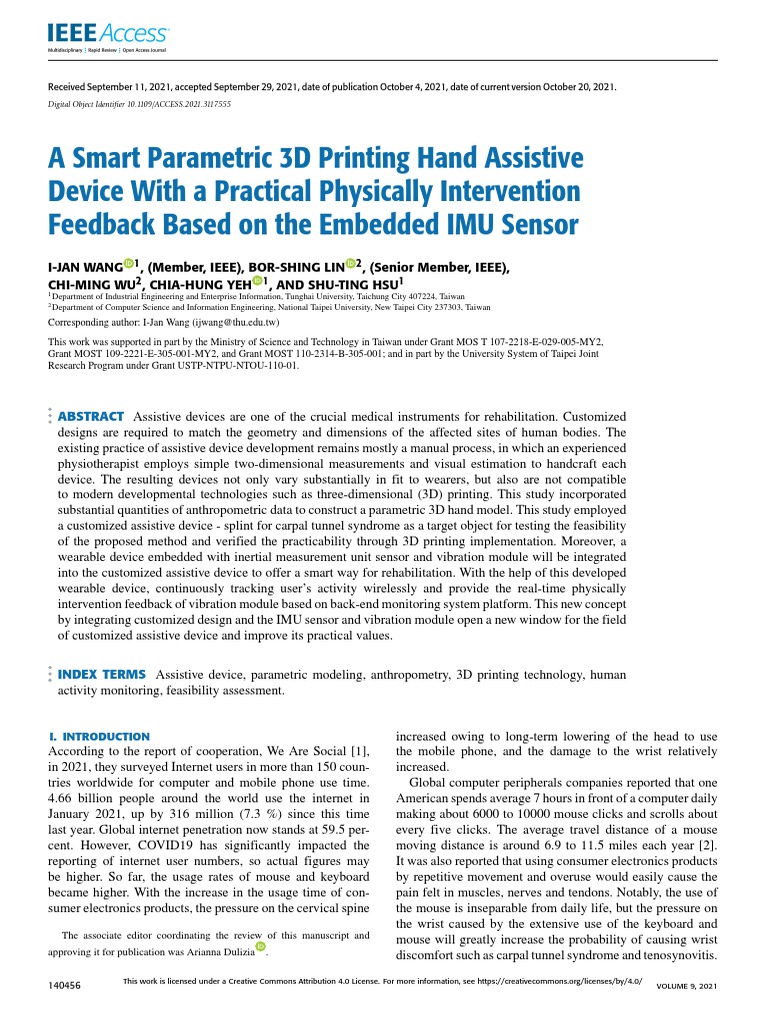 A Smart Parametric 3D Printing Hand Assistive Device Sensor | PDF ...