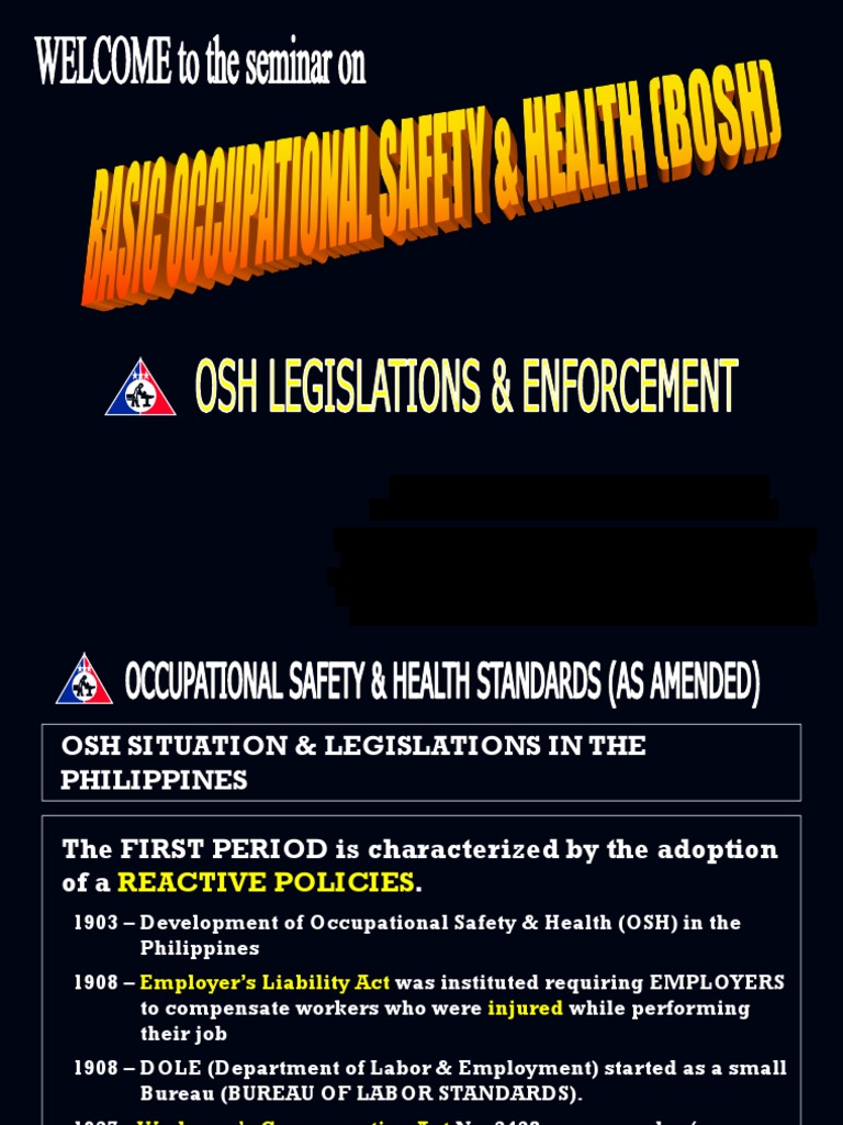 Topic A - OSH Legislations & Enforcement | PDF | Occupational Safety ...