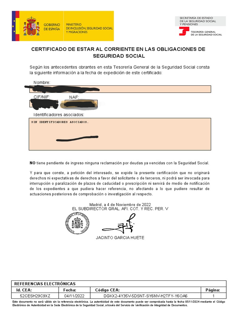 Certificado Ss | PDF | Finanzas y dinero | Derecho