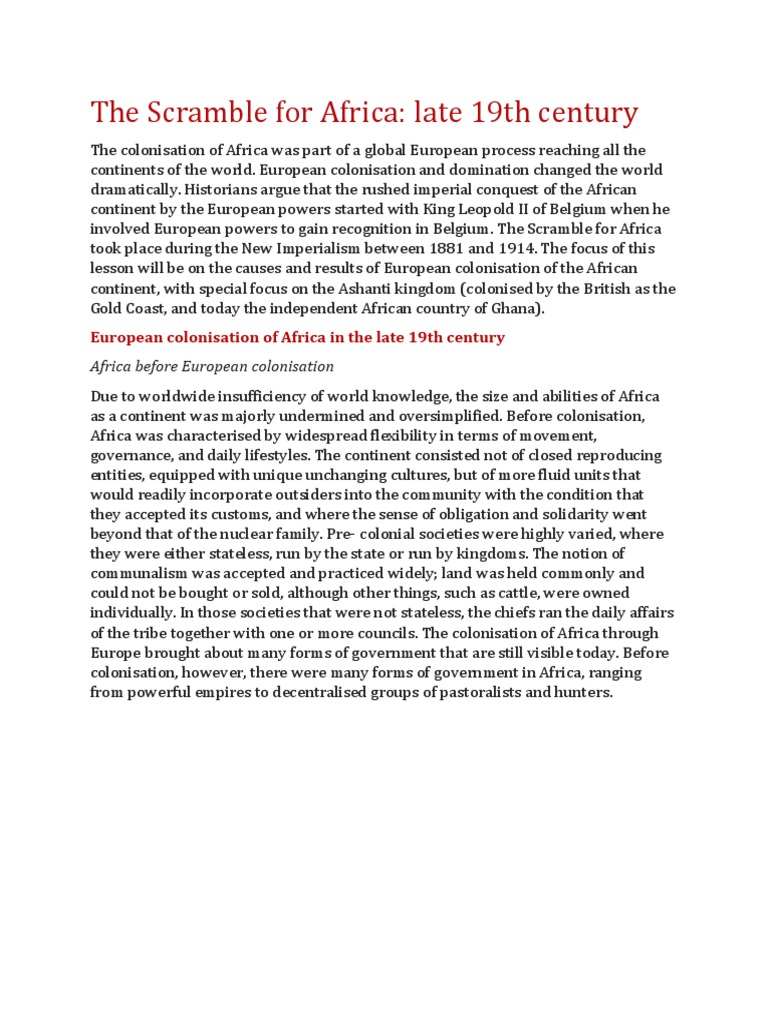 The Scramble For Africa | PDF | Colonialism | Africa