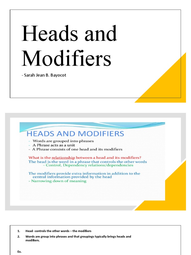 Heads and Modifiers | PDF | Career & Growth | Language Arts & Discipline