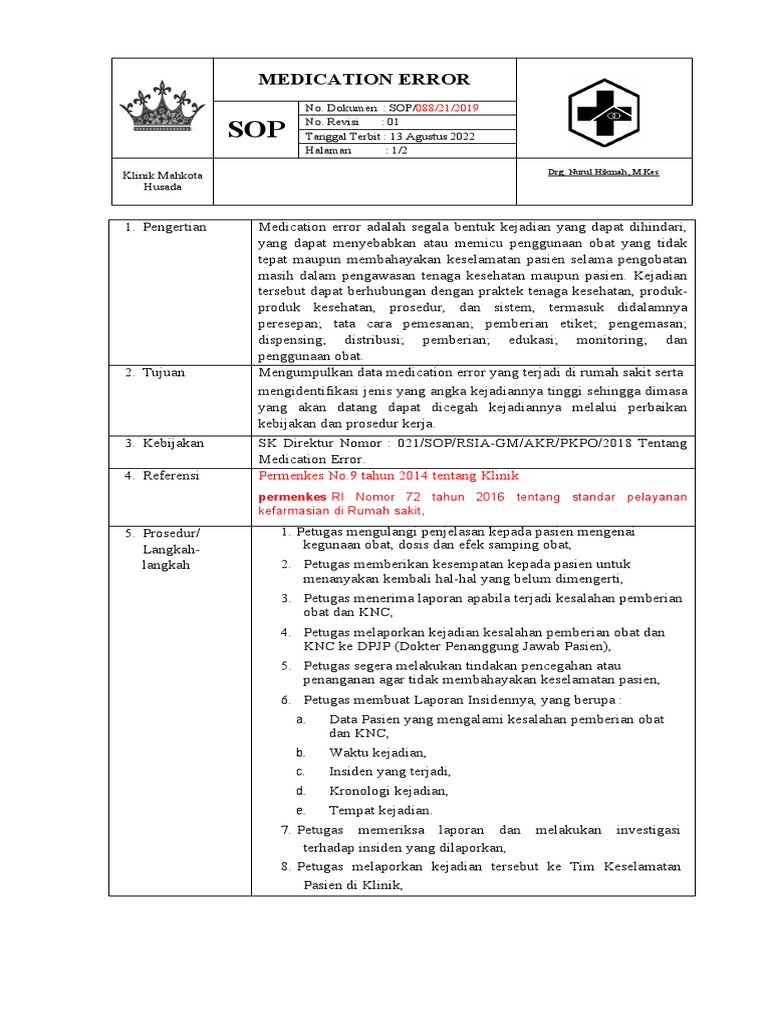 MEDICATION ERROR | PDF