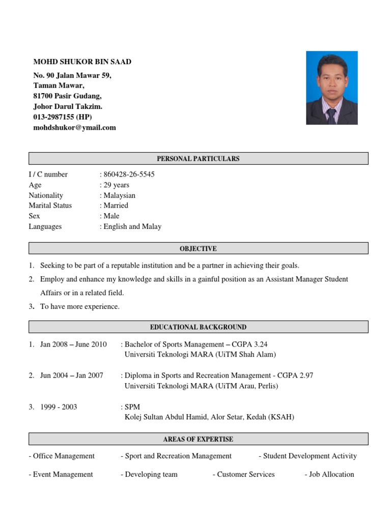 Contoh Resume Mohd Shukor | PDF | Malaysia