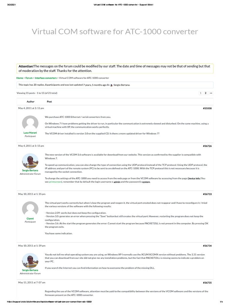 Virtual COM Software For ATC-1000 Converter - Support Elsist | PDF ...