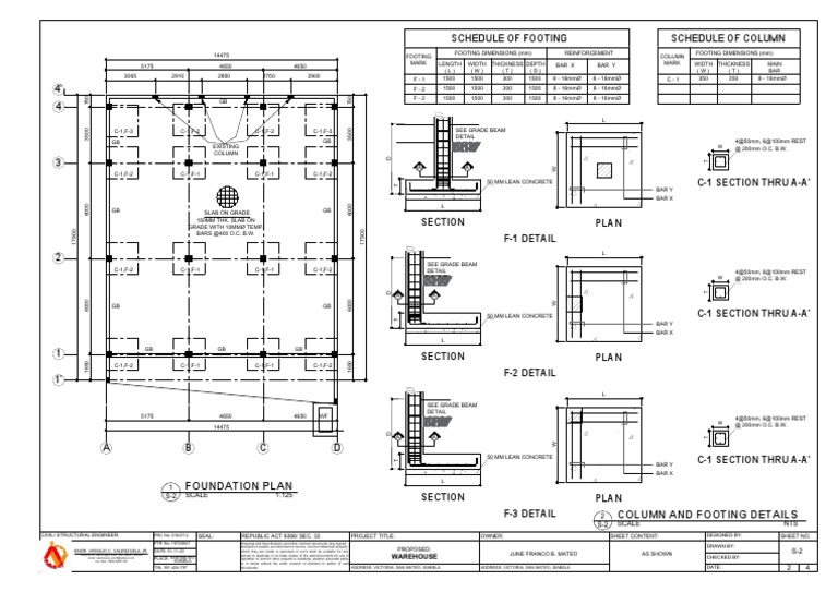 Schedule of Footing Schedule of Column | Download Free PDF | Structural ...