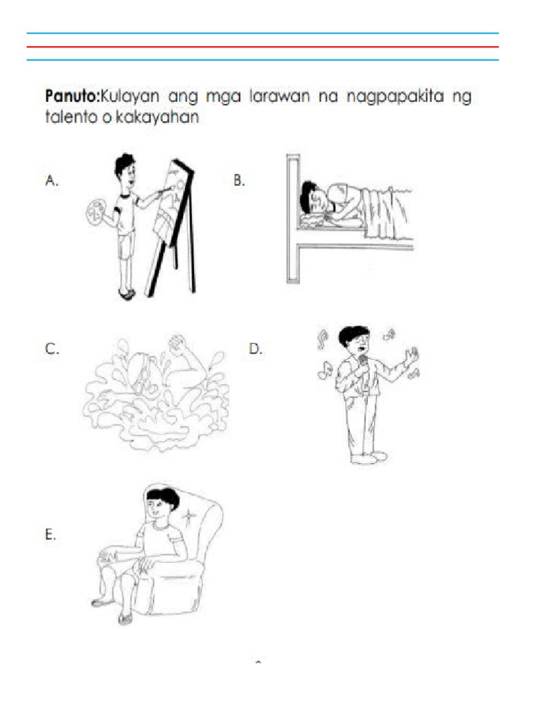 Kulayan Ang Mga Larawan Nan A Kabilang Sa Mga Pangunahing ...