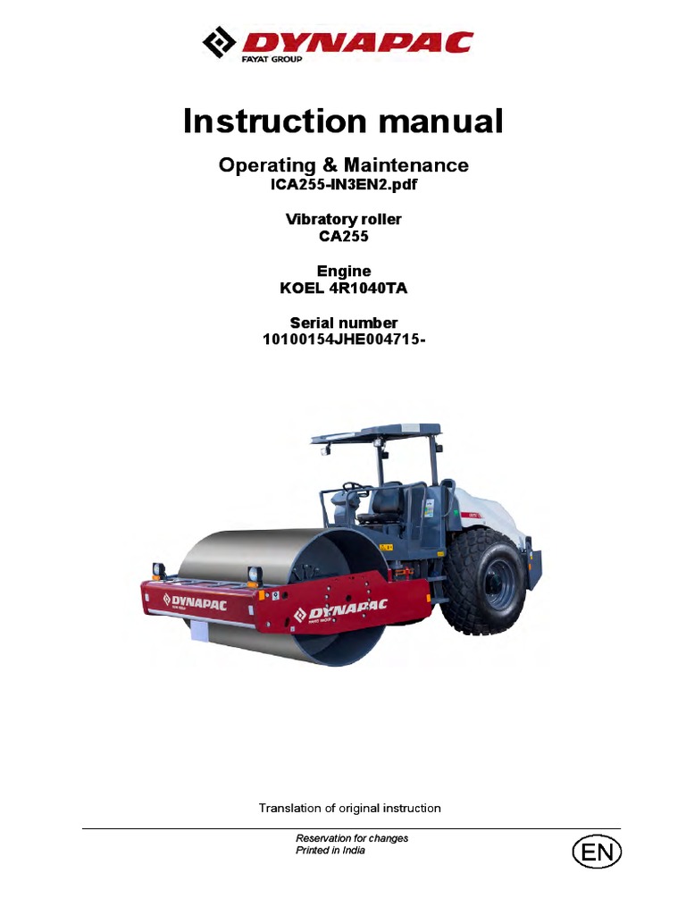 255 Operating & Maintenance Manual - 4812104617 - F | PDF | Brake ...