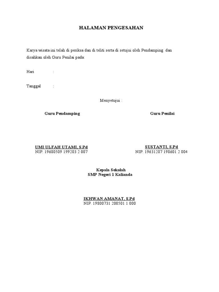 Halaman Pengesahan | PDF