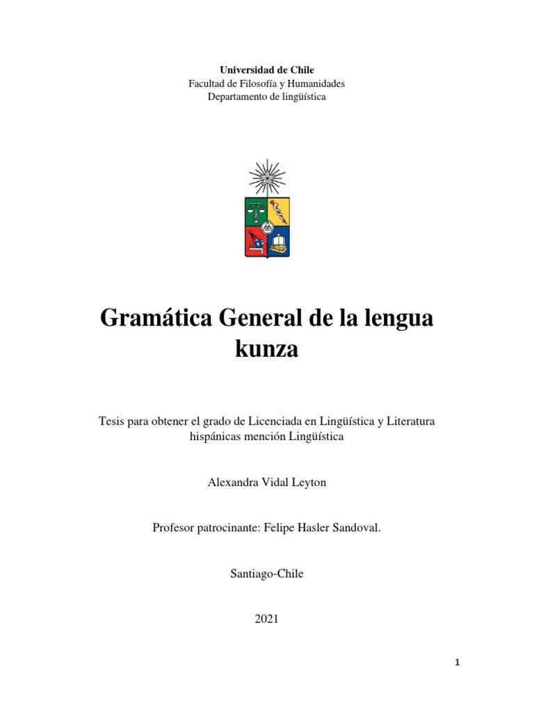 Gramática general de la lengua kunza | PDF | Palabra | Adjetivo