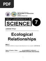 Grade 7 Science: Ecological Relationships | PDF | Parasitism | Predation