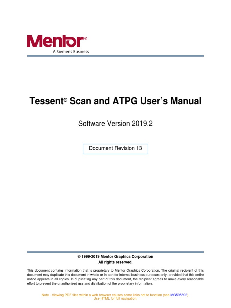 2019-Tessent® Scan and ATPG User's Manual | PDF | Computing | Computer ...
