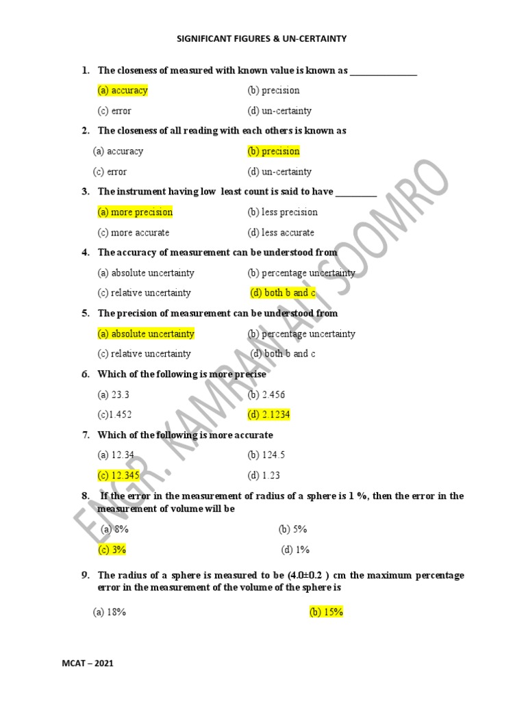 Test New | PDF | Significant Figures | Accuracy And Precision
