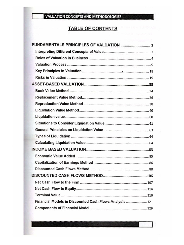 Valuation Concepts and Methodologies - Lascano | PDF | Finance & Money Management