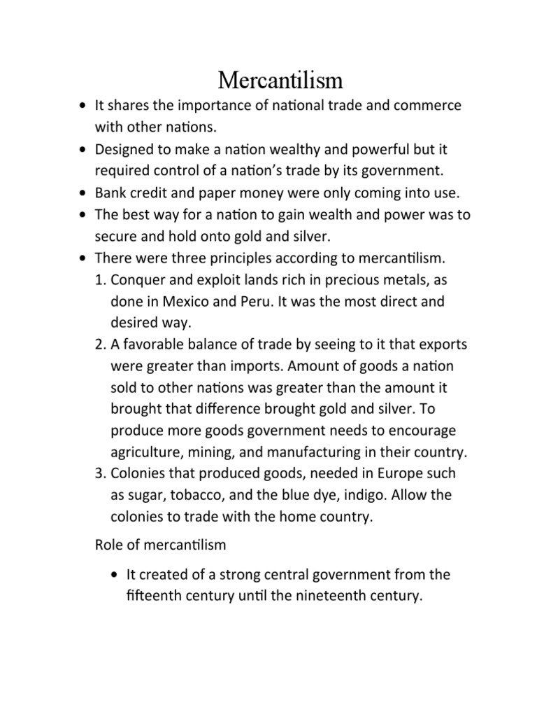 Mercantilism | PDF | Mercantilism | Trade