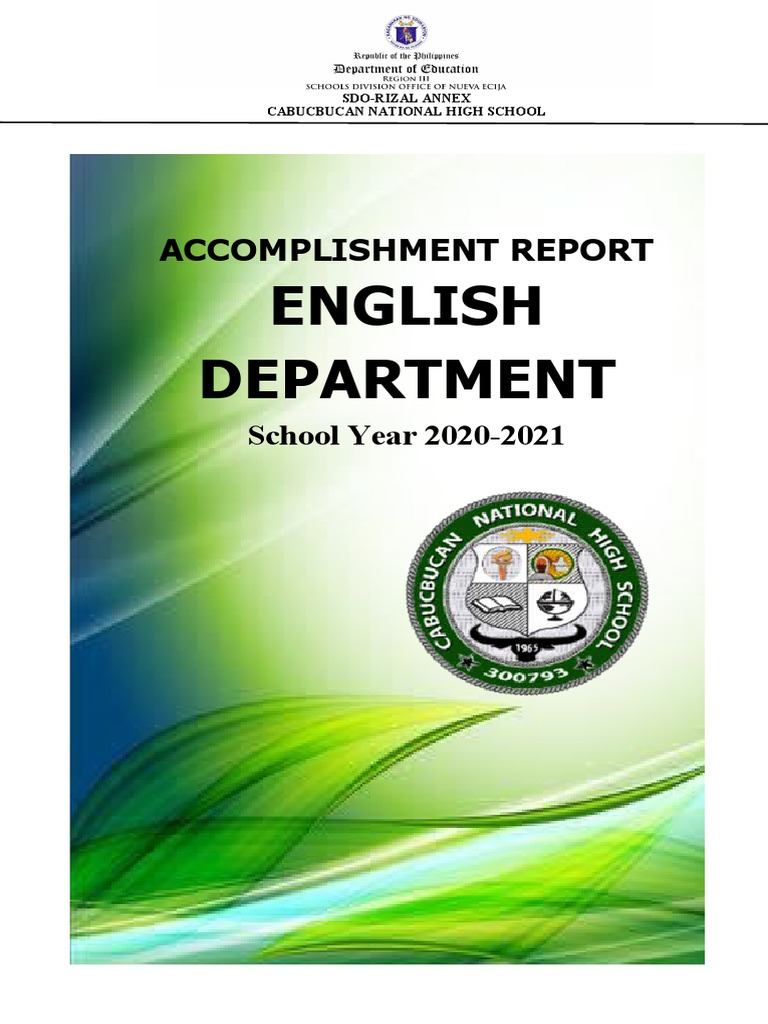 ENGLISH-accomplishment Report-English | PDF | Teachers | Educational ...