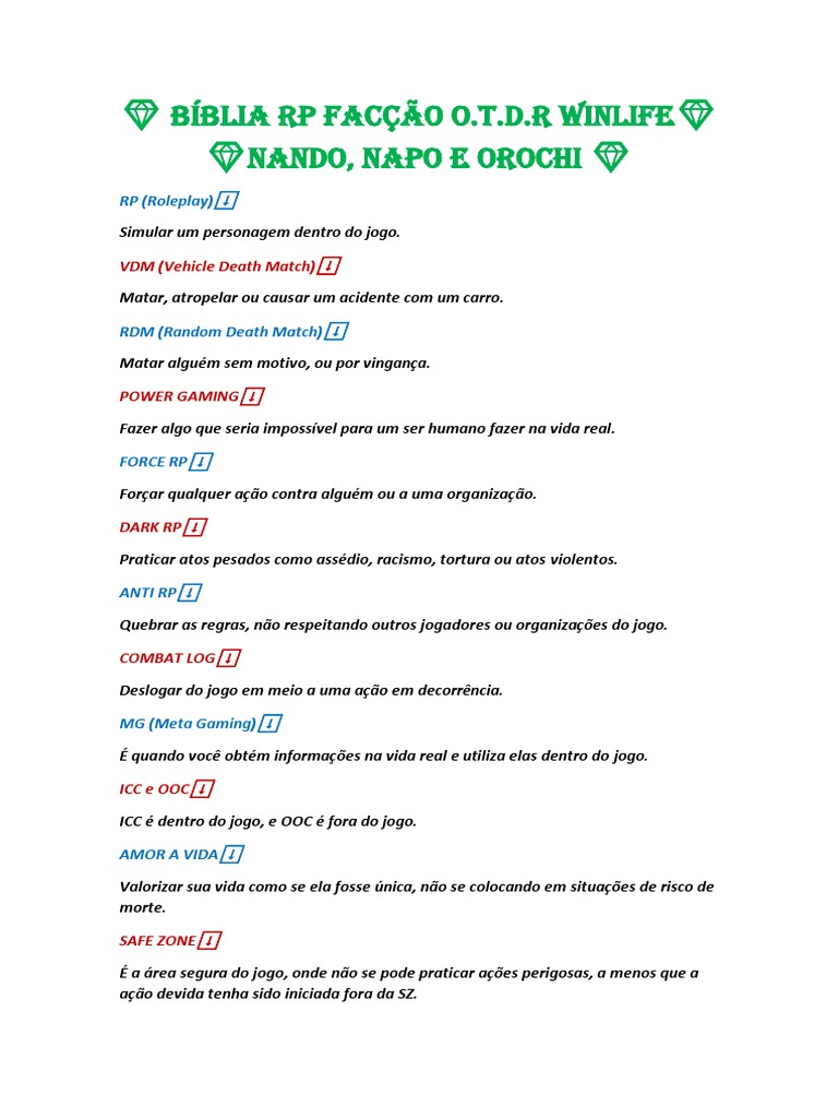 Biblia RP Faccao O.T.D.R Winlife | PDF