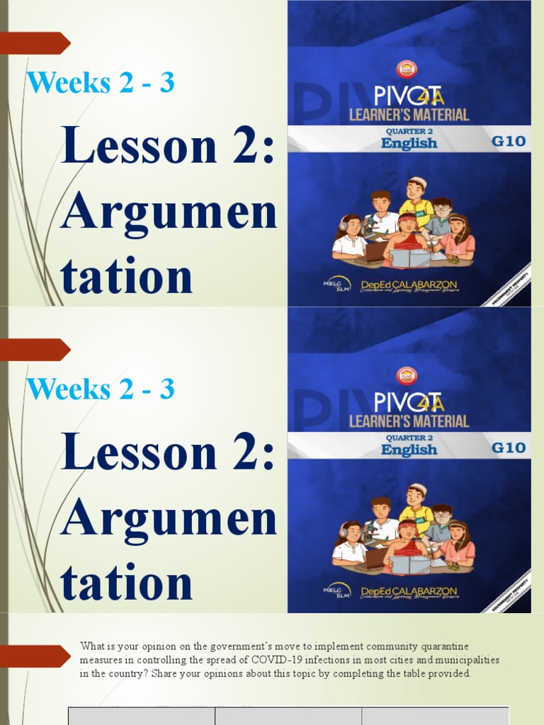 Lesson 2 - Argumentation | PDF | Libraries | Essays