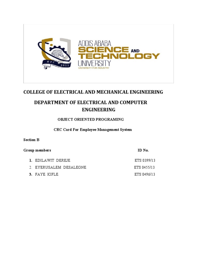 Employee Management System CRC Cards | PDF | Technology & Engineering