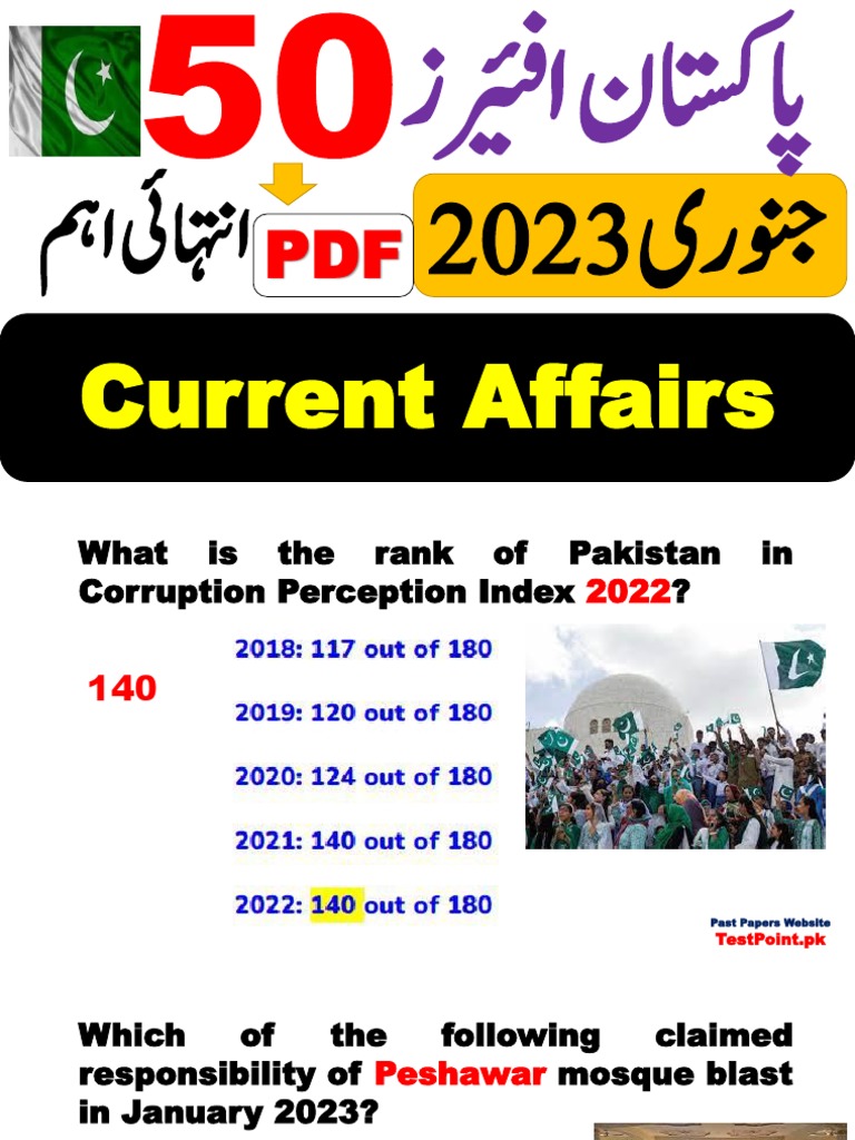 Pak Jan-2023 Current Affairs | PDF | Khyber Pakhtunkhwa | Politics Of Pakistan