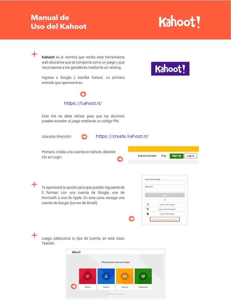Guía para Crear y Jugar Kahoot | PDF