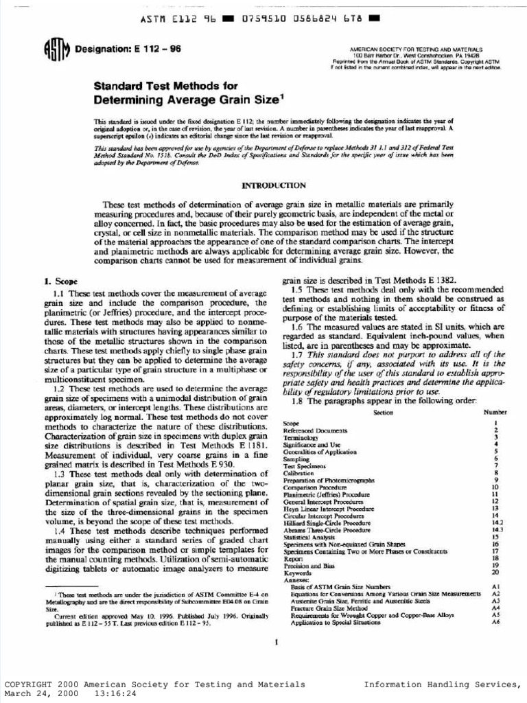 Astm E112 | PDF | Freedom Of Expression Law | Copyright Law