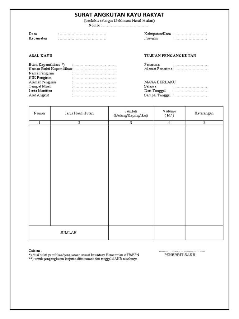 Surat Angkutan Kayu Rakyat Suroso | PDF