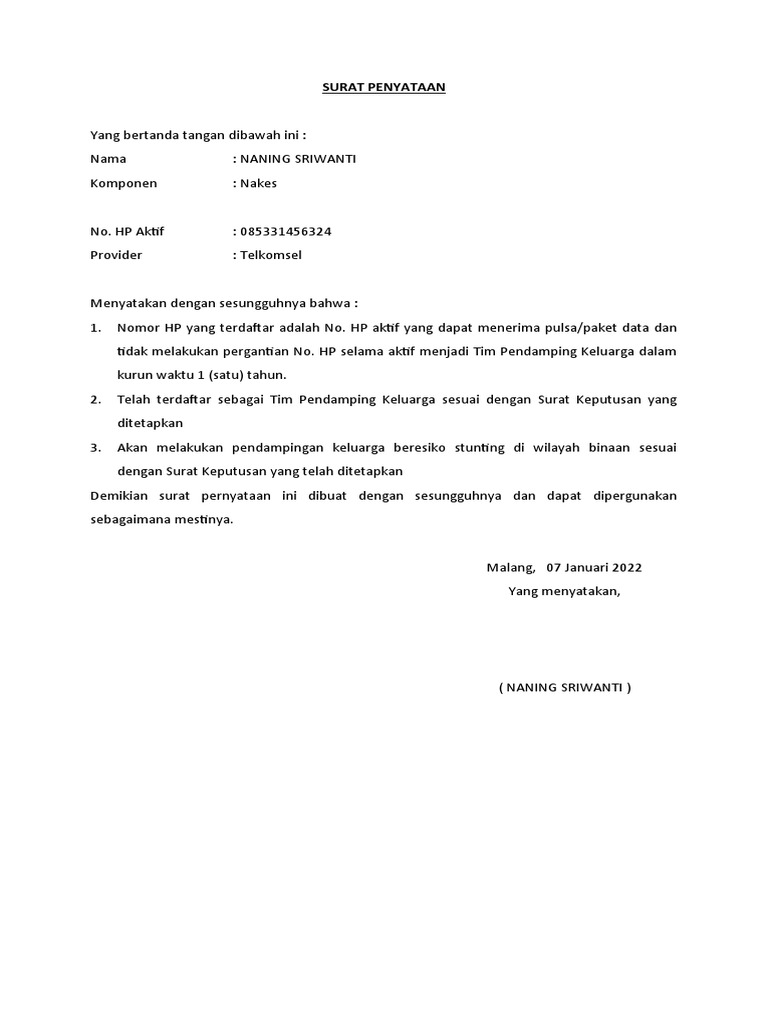 Surat Penyataan | PDF