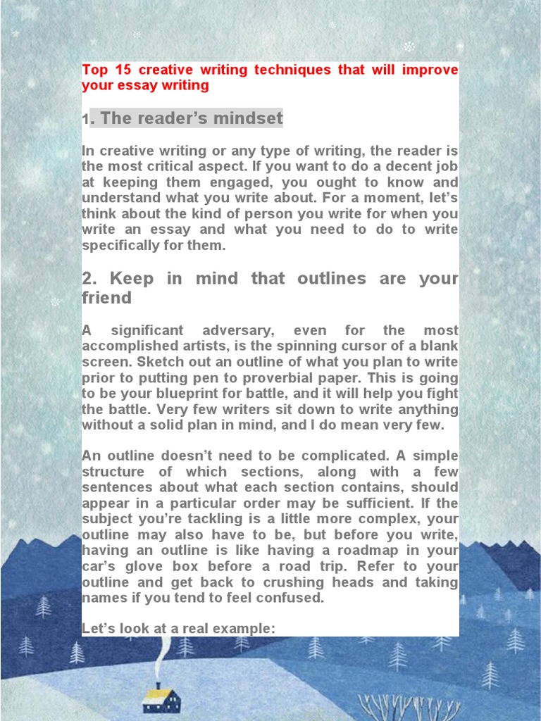 15 Essential Creative Writing Techniques | PDF | Wikipedia | Essays