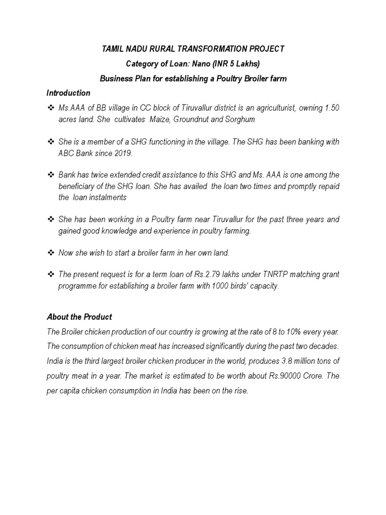 Broiler Farm Business Plan Proposal | PDF | Poultry Farming | Waste ...