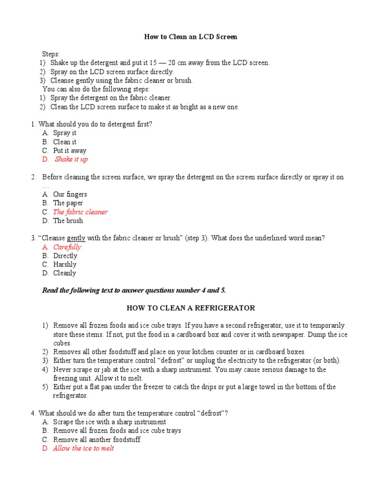 Soal Procedure | PDF | Biscuit | Refrigerator