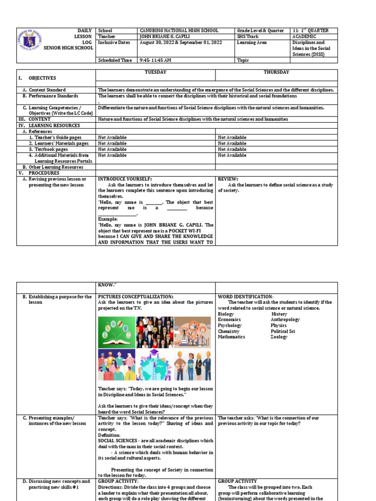 Diss Week 1 DLL | PDF | Learning | Social Sciences