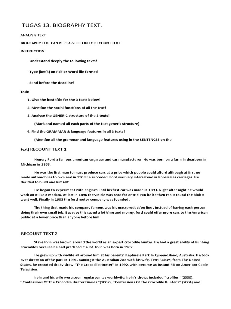 TUGAS. 13. BIOGRAPHY Recount TEXT. | PDF | Abraham Lincoln | Slavery