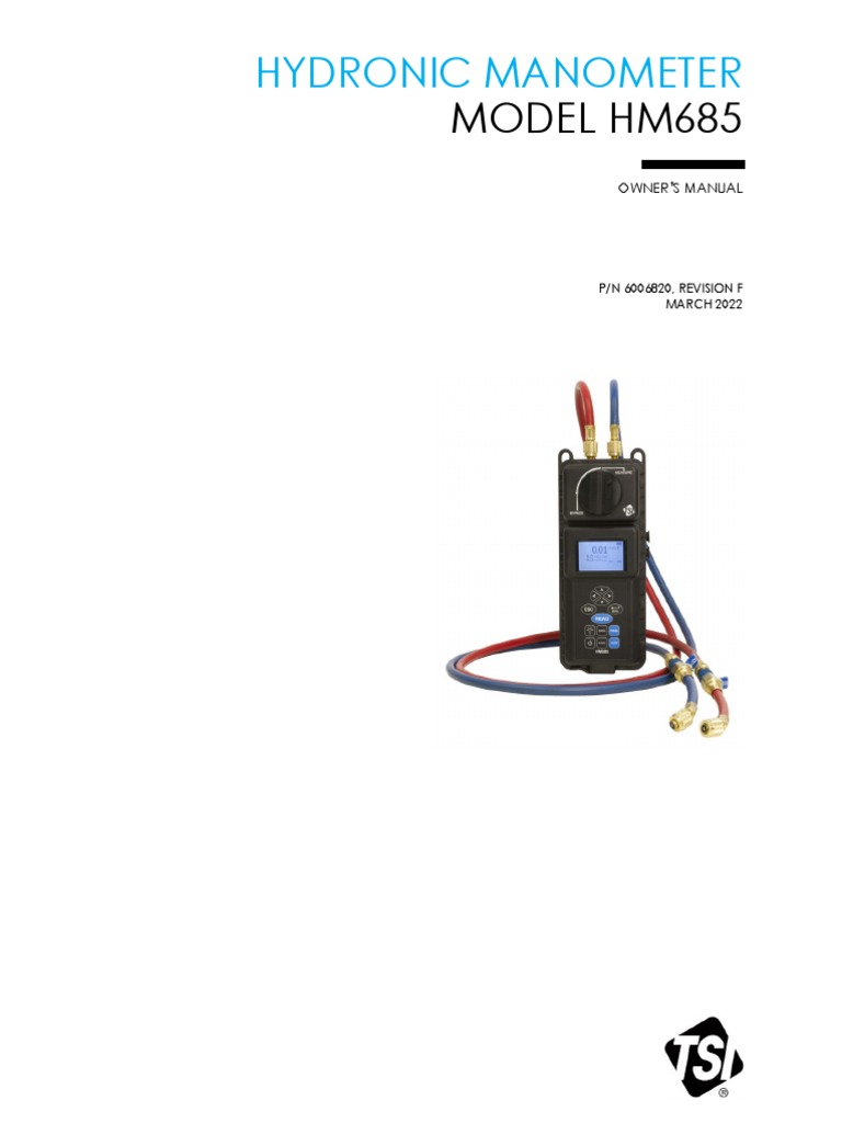 HM685 Manual 6006820f-Web | PDF | Pressure Measurement | Rechargeable ...