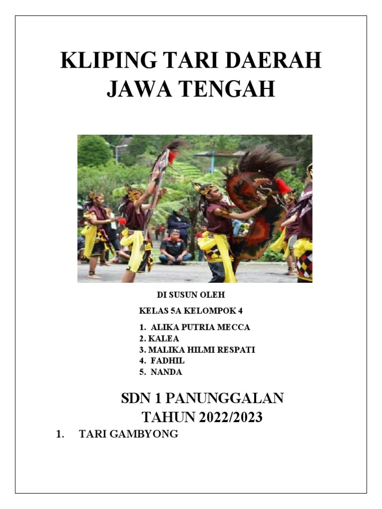 Kliping Tari Jawa Tengah-Alika | PDF | Seni | Sejarah