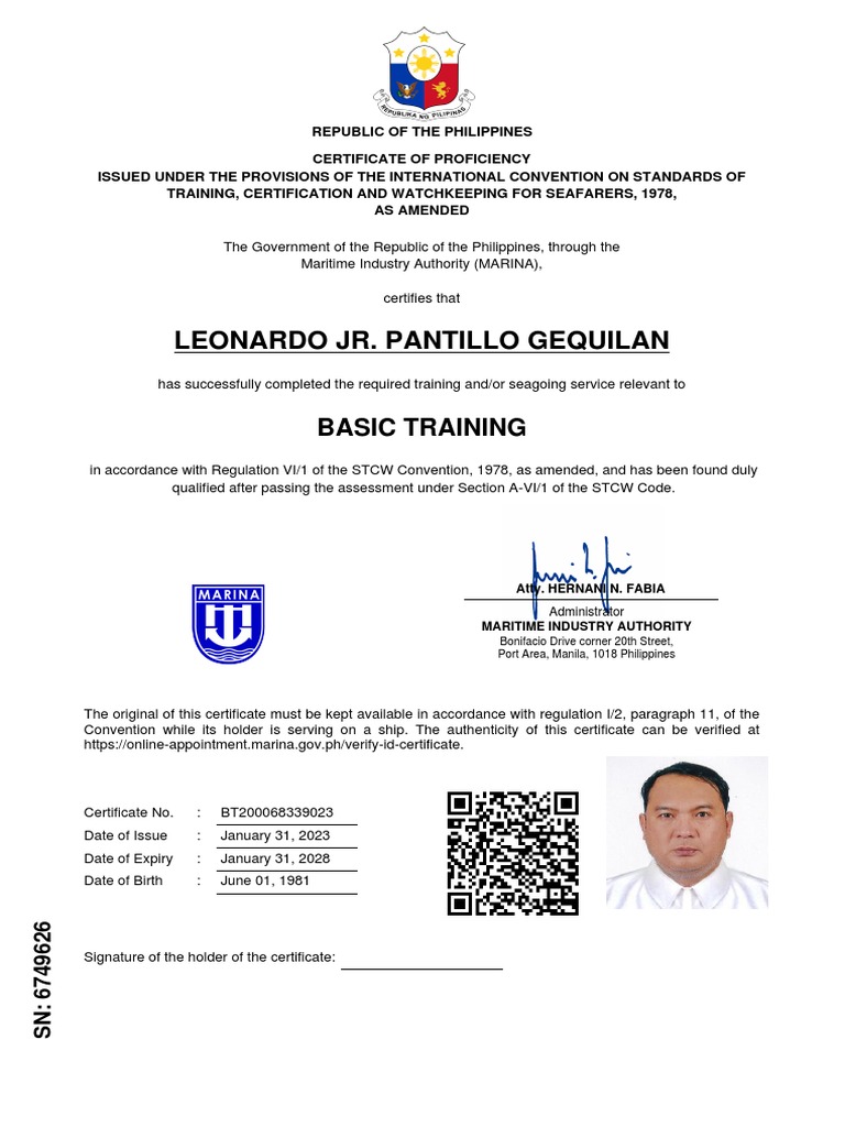 Leonardo Jr. Pantillo Gequilan: Basic Training | PDF