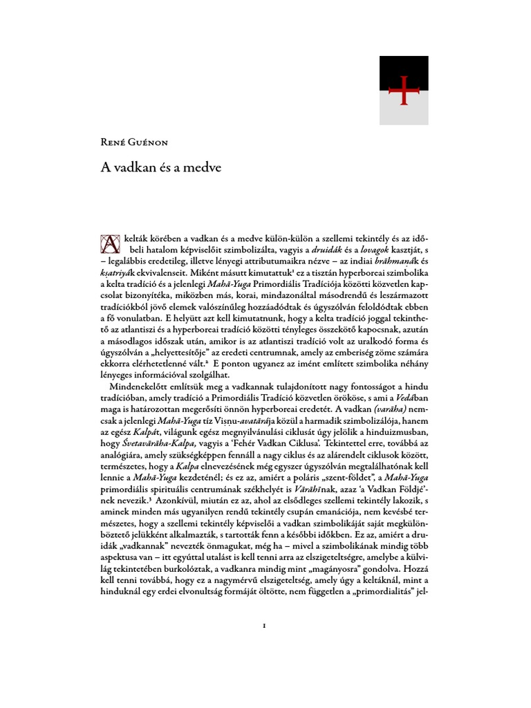 René Guénon - A Vadkan És A Medve | PDF