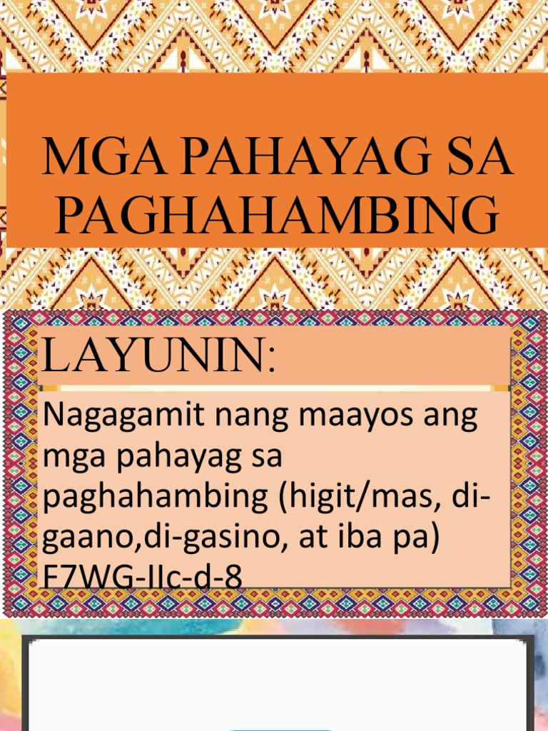 Paghahambing | PDF