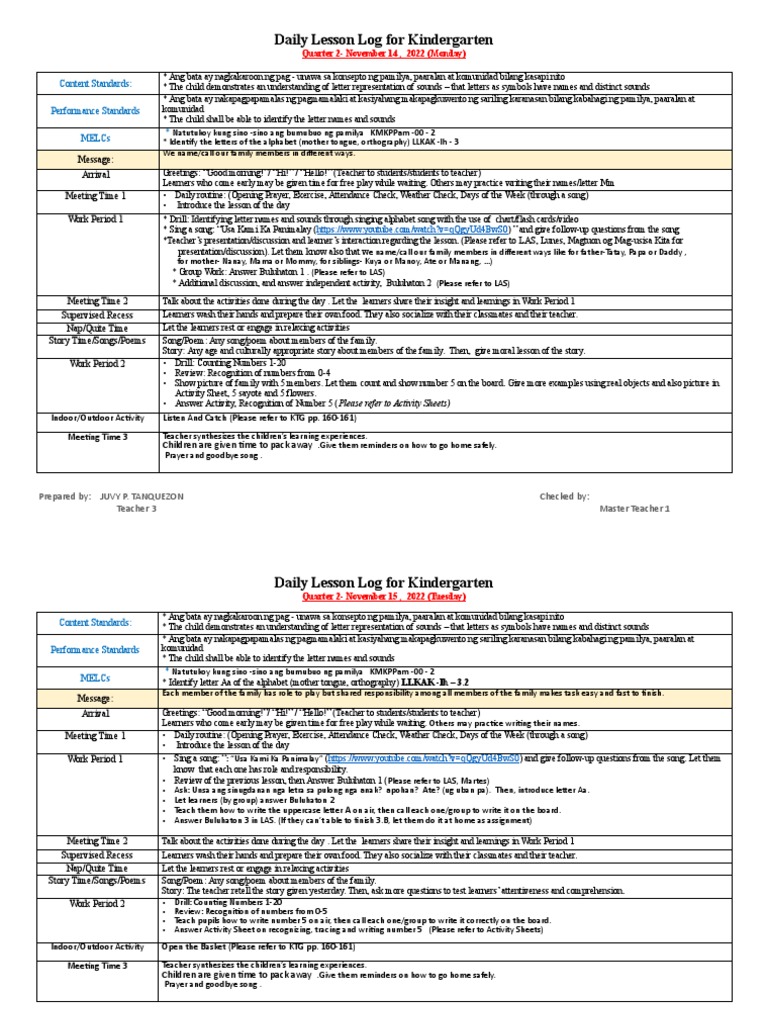 Kindergarten Dll Q2 Week 2final Pdf Teachers Learning 0361
