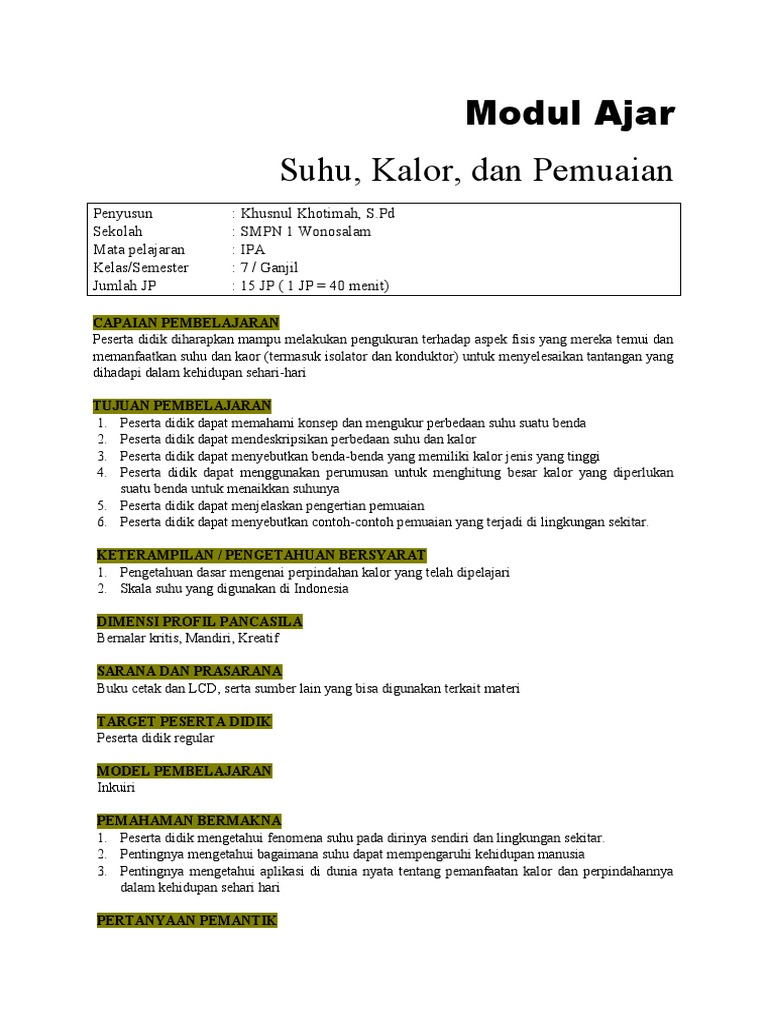 Modul Ajar 3 | PDF