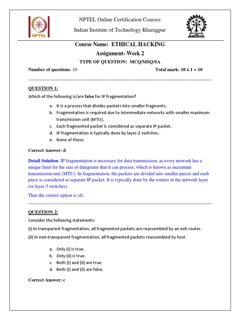 Assignment - 2 Solution | PDF | Internet Protocols | Transmission Control Protocol