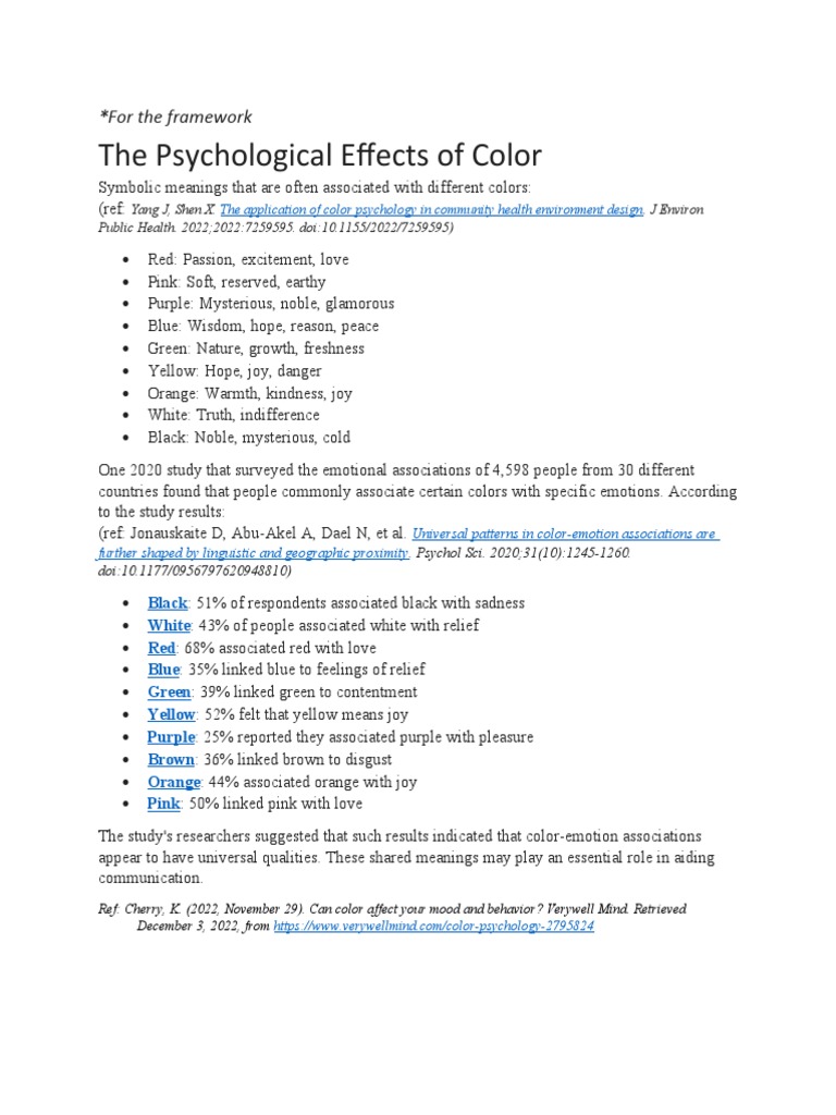 Color Psychology | PDF | Color | White