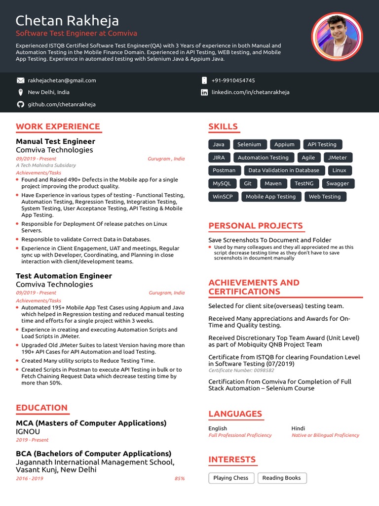 Chetan Resume Automationtesting 3yearsexperienced Pdf Software Testing Selenium Software