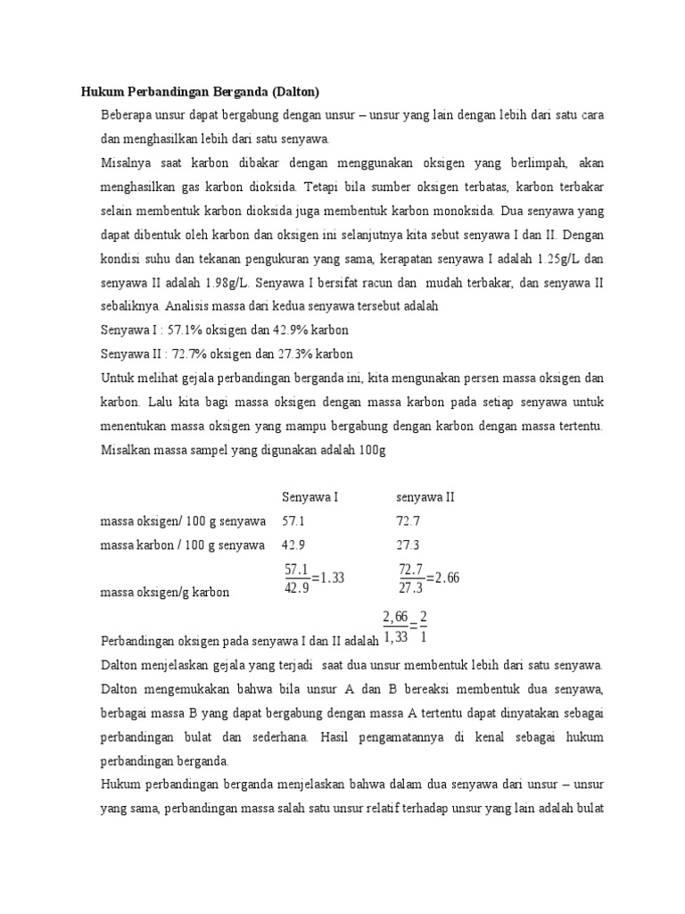 Hukum Perbandingan Berganda Dalton | PDF