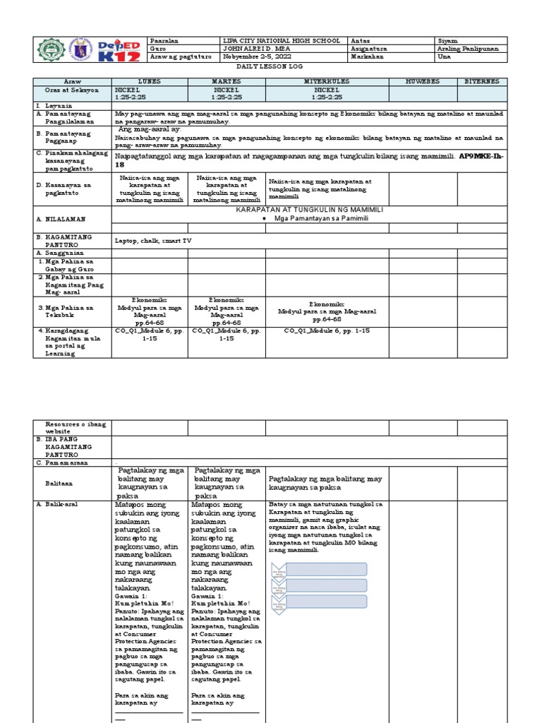 DLL AP9 Enrichment Activities | PDF