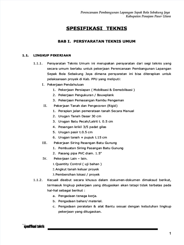 Spek-Lapangan Bola Kaki | PDF