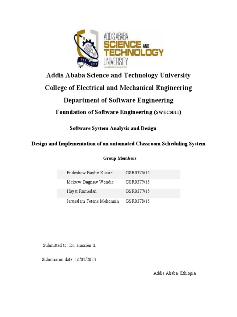 Class Scheduling-Software System Analysis and Design | PDF | Login ...