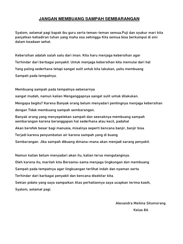 JANGAN MEMBUANG SAMPAH SEMBARANGAN Baru | PDF